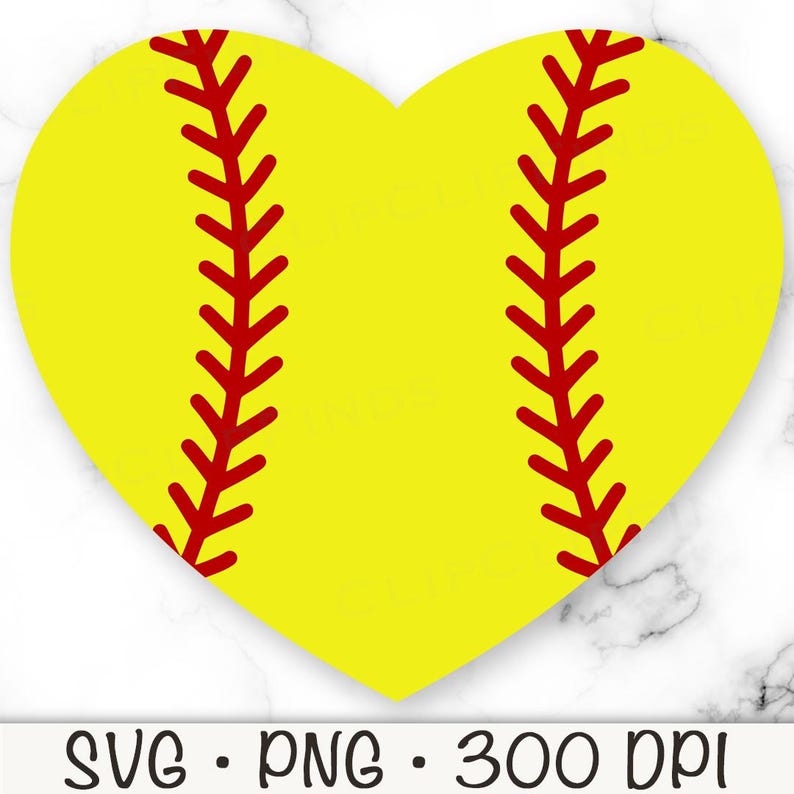 Softball Heart SVG, Softball Heart PNG, Softball Love, Softball Mom ...