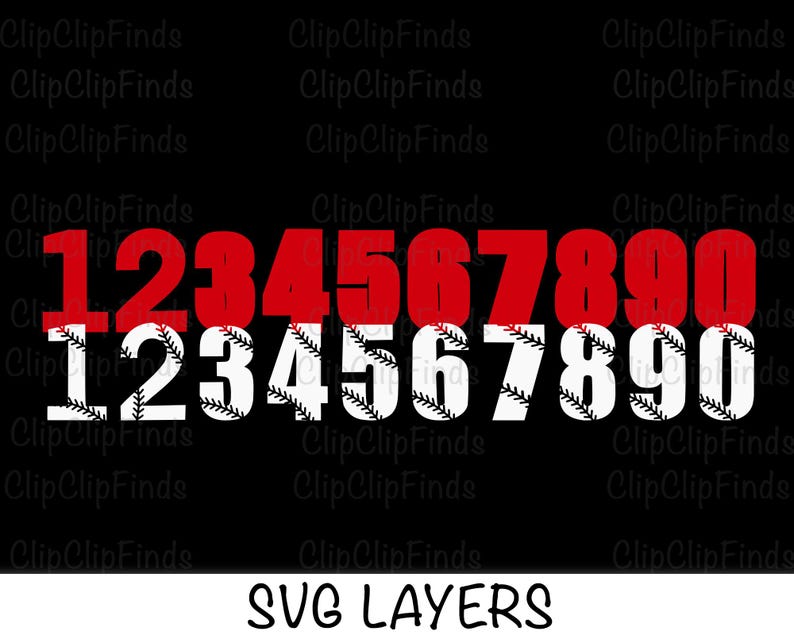 Baseball Numbers SVG, Baseball Numbers PNG, Baseball Stitch Numbers ...