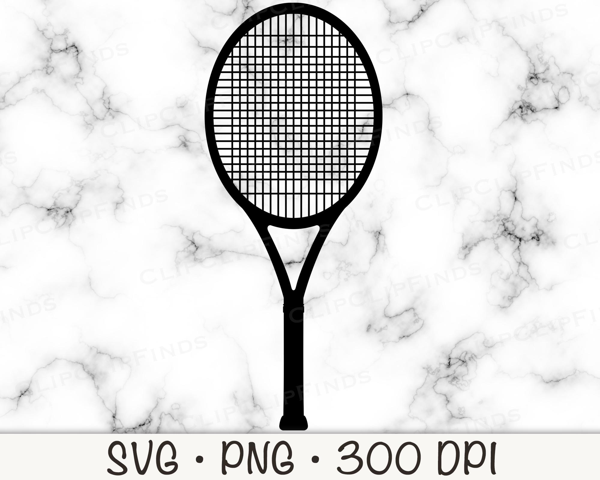 Tennis Racket SVG Vector Cut File, PNG Transparent Background, Tennis ...