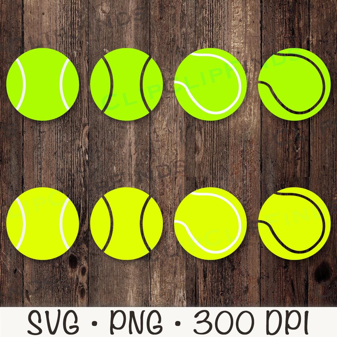 Tennis Ball SVG, Vector Cut File, PNG Transparent Background ...