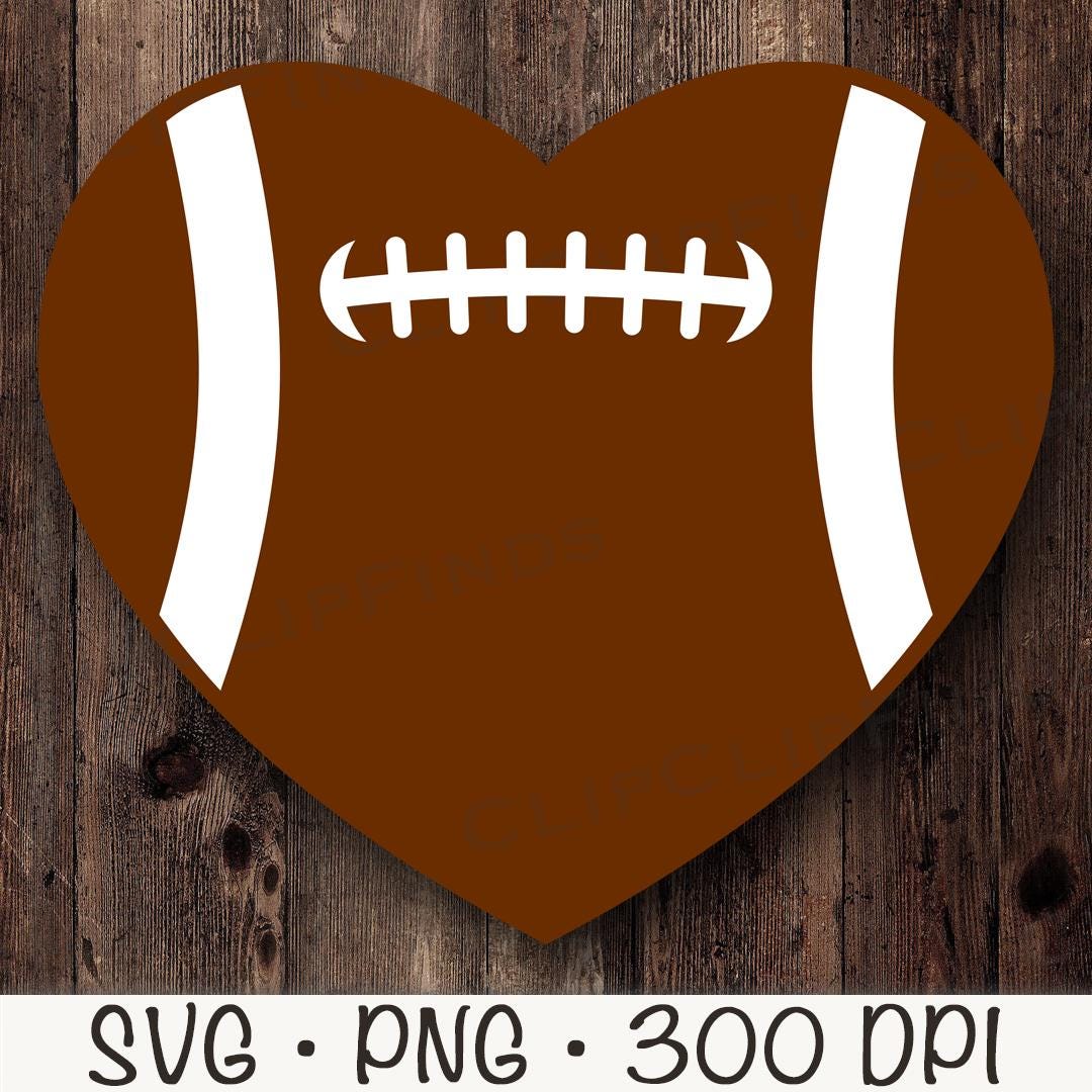Football Heart SVG, Football Love PNG, Football Heart Sublimation, T ...