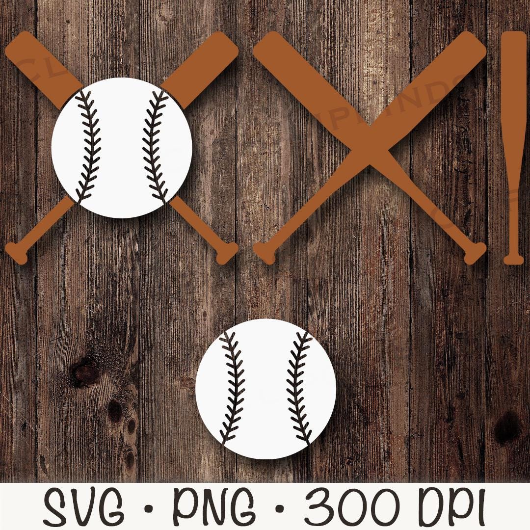 Crossed Bat With Baseball SVG, Bat SVG, Baseball Bat PNG, Vector Cut ...