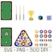 Billiards Clipart, Pool Hall PNG, 8 Ball, Billiard Triangle, Billiard ...
