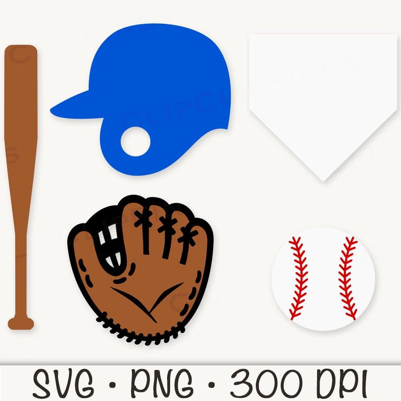 Baseball SVG Bundle, Baseball Helmet, Glove, Home Base, Bat, PNG ...