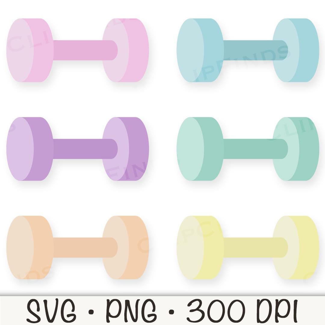 Dumbbells SVG, Pastel Dumbbells Clip Art, Dumbbells PNG, Cute Dumbbells ...