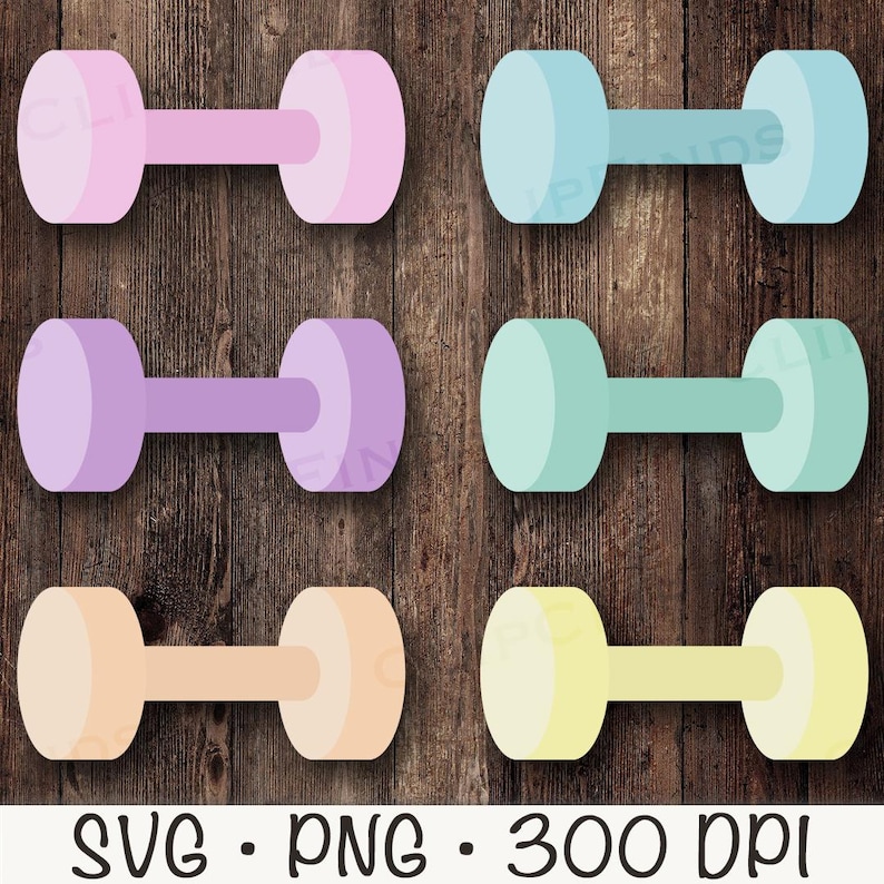 Dumbbells SVG, Pastel Dumbbells Clip Art, Dumbbells PNG, Cute Dumbbells ...