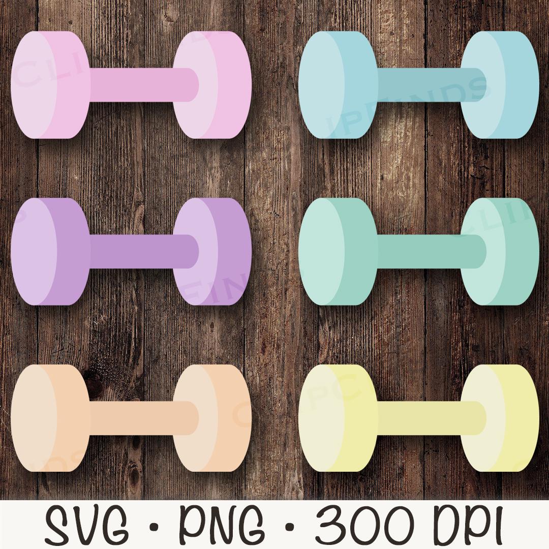 Dumbbells SVG, Pastel Dumbbells Clip Art, Dumbbells PNG, Cute Dumbbells ...