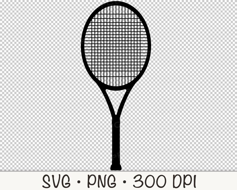 Tennis Racket SVG Vector Cut File, PNG Transparent Background, Tennis ...