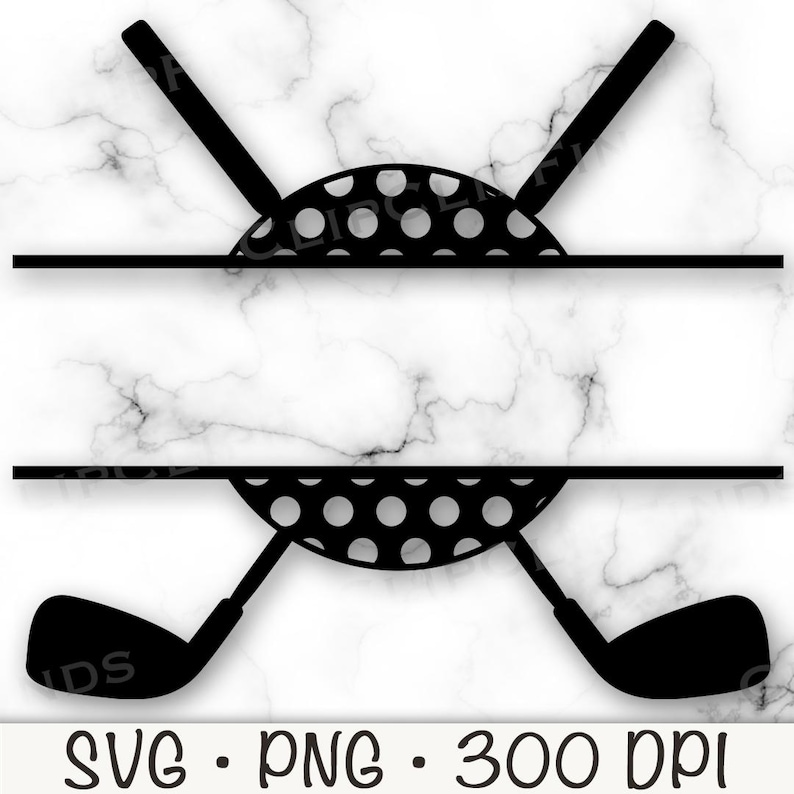 Crossed Golf Clubs Monogram SVG, Golf Split Name Frame SVG, PNG, Golf ...