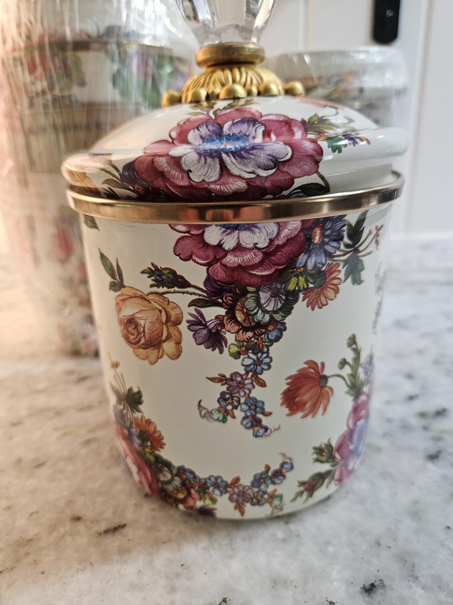 Mackenzie-childs Canisters, White Flower Market, Set of 3 (1 Each of ...