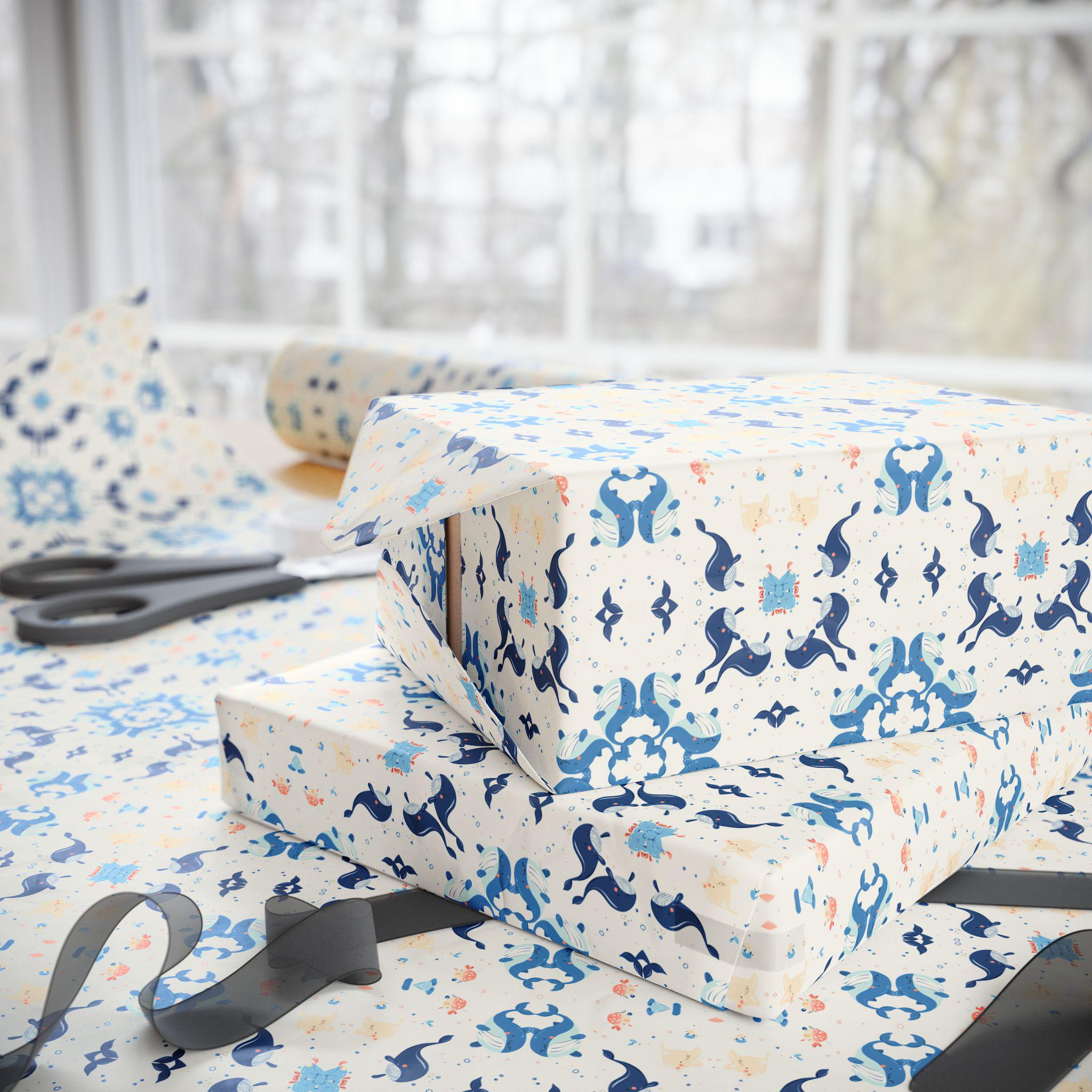 Gift Wrapping Paper Cute Whale Seamless Pattern. Funky Personalized ...