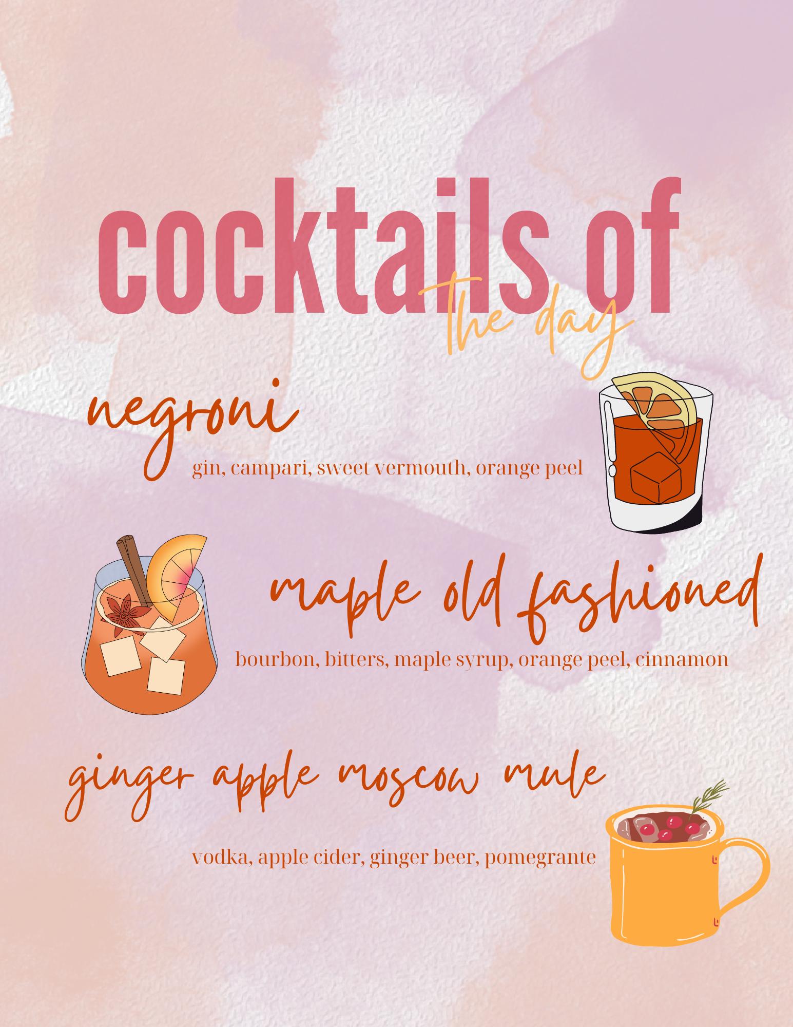 Fall Cocktail Menu - Etsy