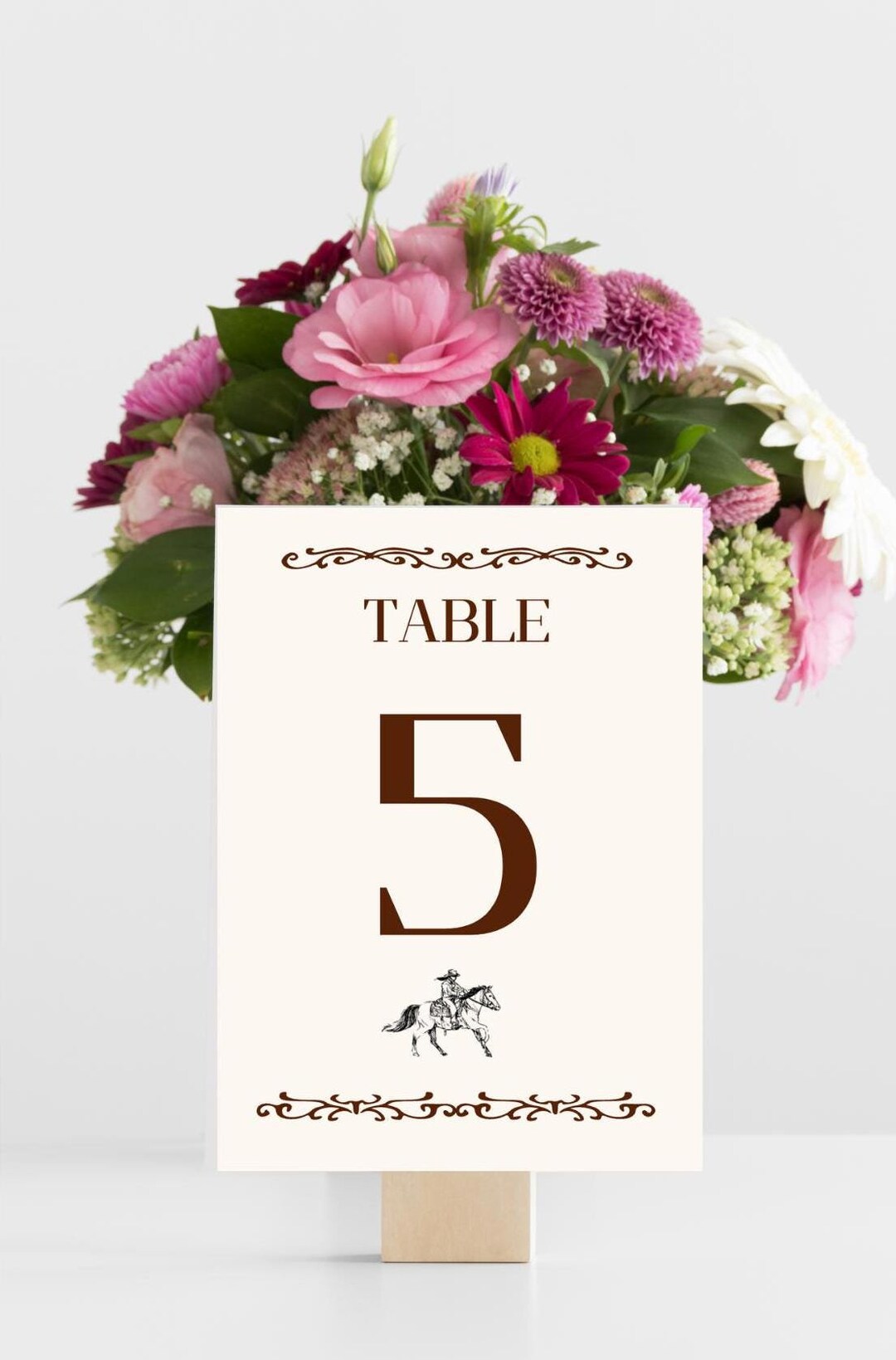 Rustic Western Table Number | Digital Print Template | Vintage Cowboy ...