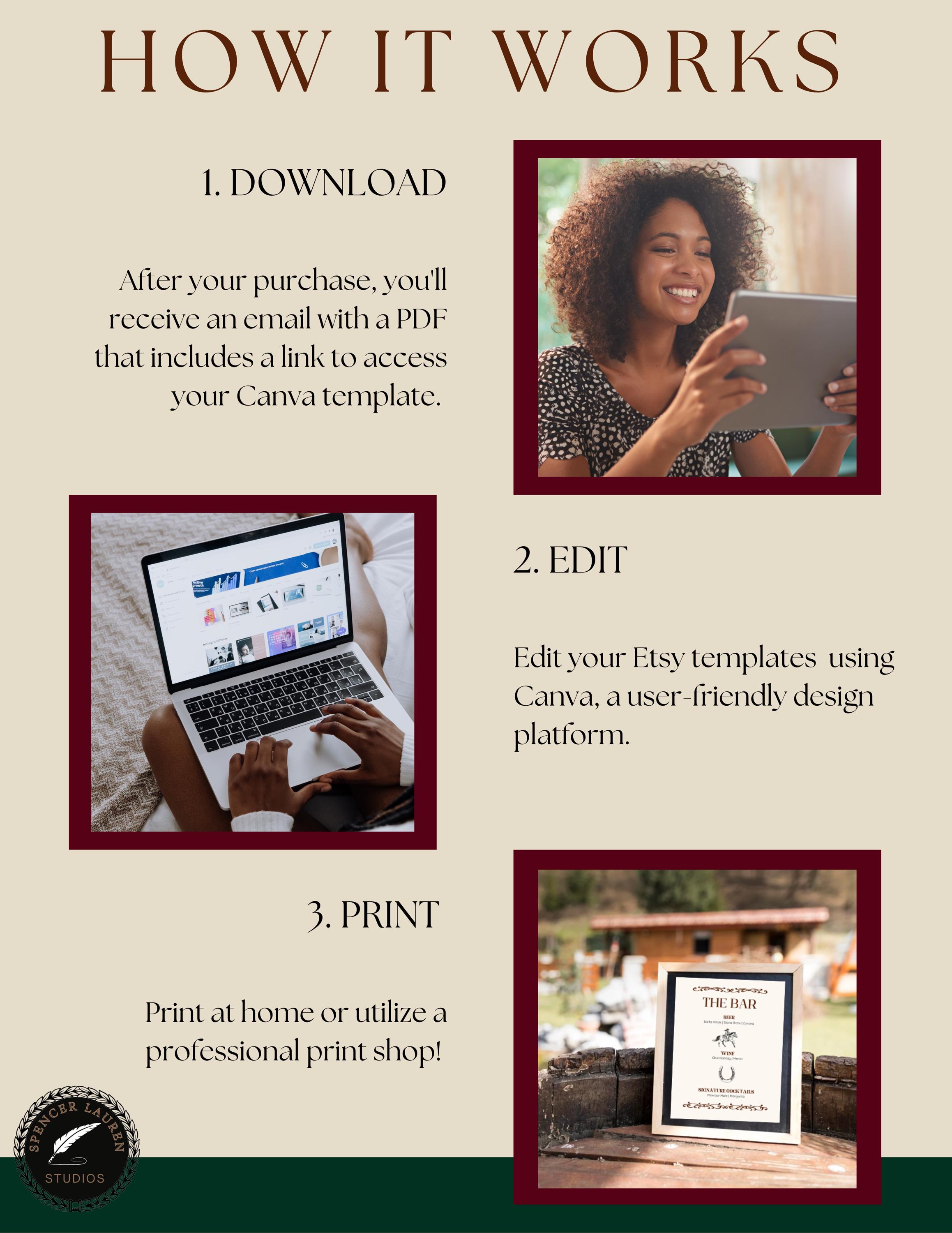 Rustic Western Table Number | Digital Print Template | Vintage Cowboy ...