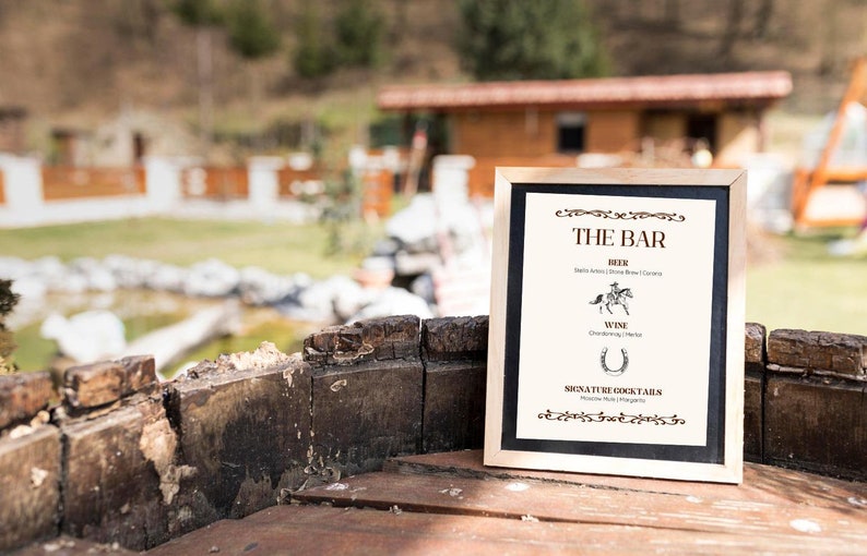 Rustic Western Bar Menu | Digital Print Template | Vintage Cowboy ...