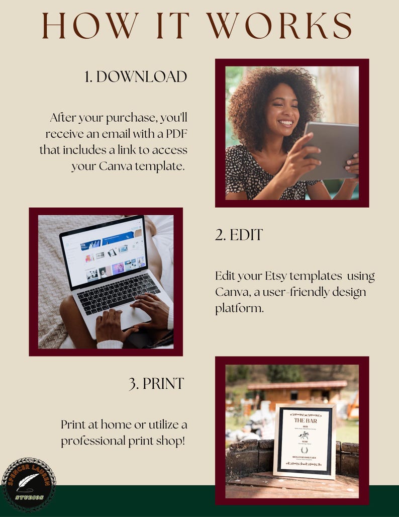 Rustic Western Bar Menu | Digital Print Template | Vintage Cowboy ...