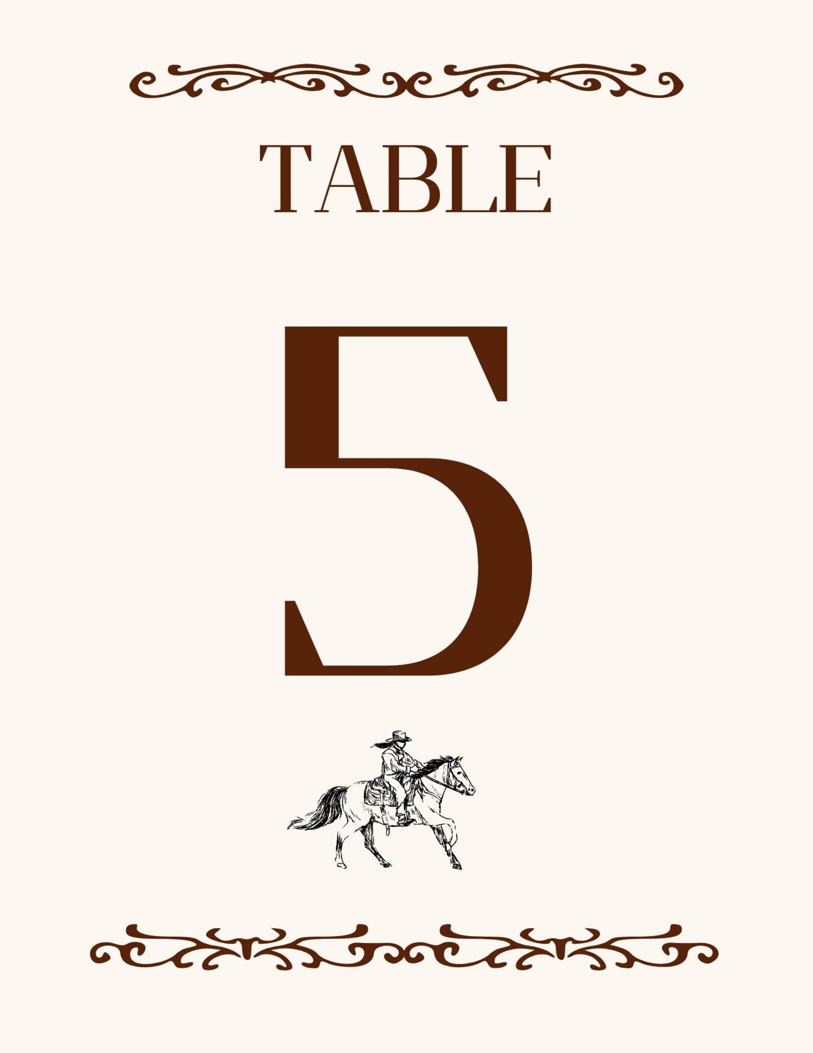 Rustic Western Table Number | Digital Print Template | Vintage Cowboy ...