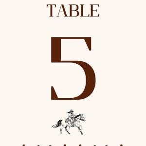 Rustic Western Table Number | Digital Print Template | Vintage Cowboy ...