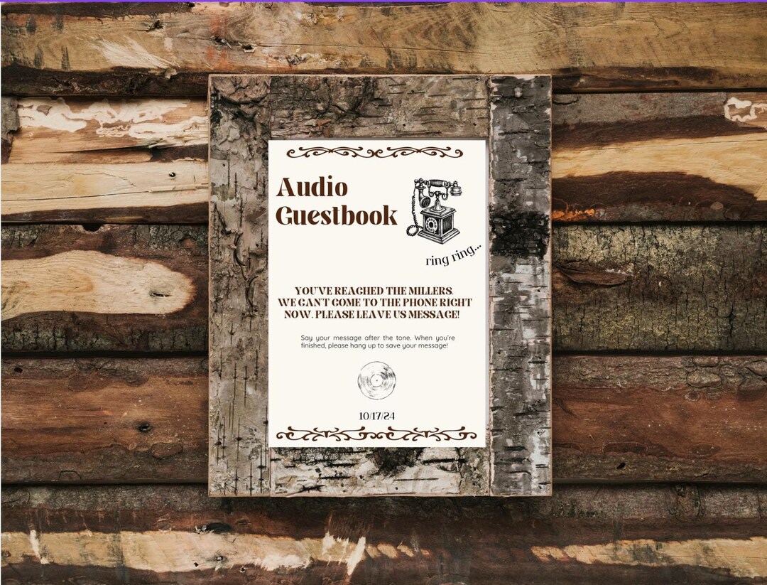 Western Telephone Guest Book Sign Template | Country Wedding Audio ...