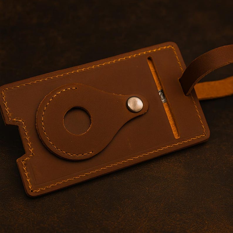 Genuine Leather Luggage Tag Personalize With Logo, Name, Initials ...