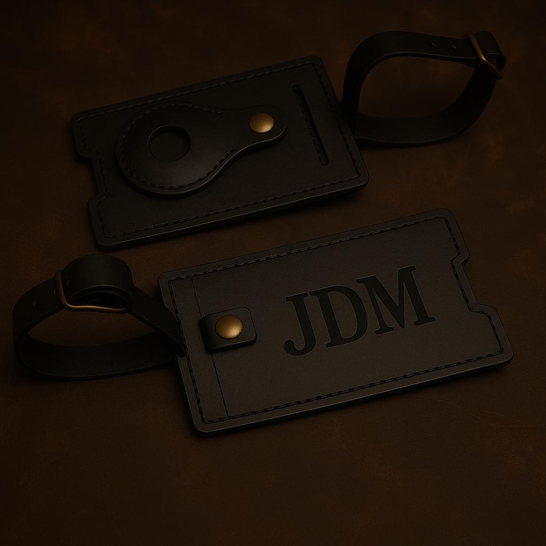 Genuine Leather Luggage Tag Personalize With Logo, Name, Initials ...