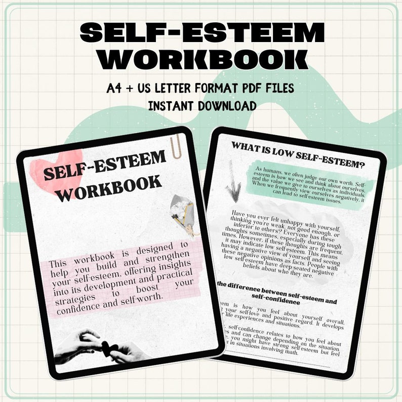 Self Esteem Workbook Self Love Therapy Worksheet Confidence PDF Tool ...