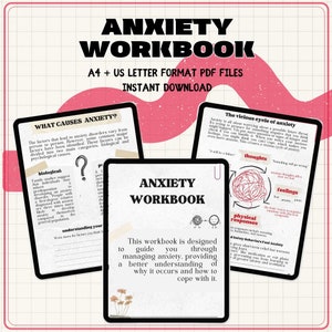Anxiety Journal PDF Workbook Therapy Worksheets Tool Psychology ...