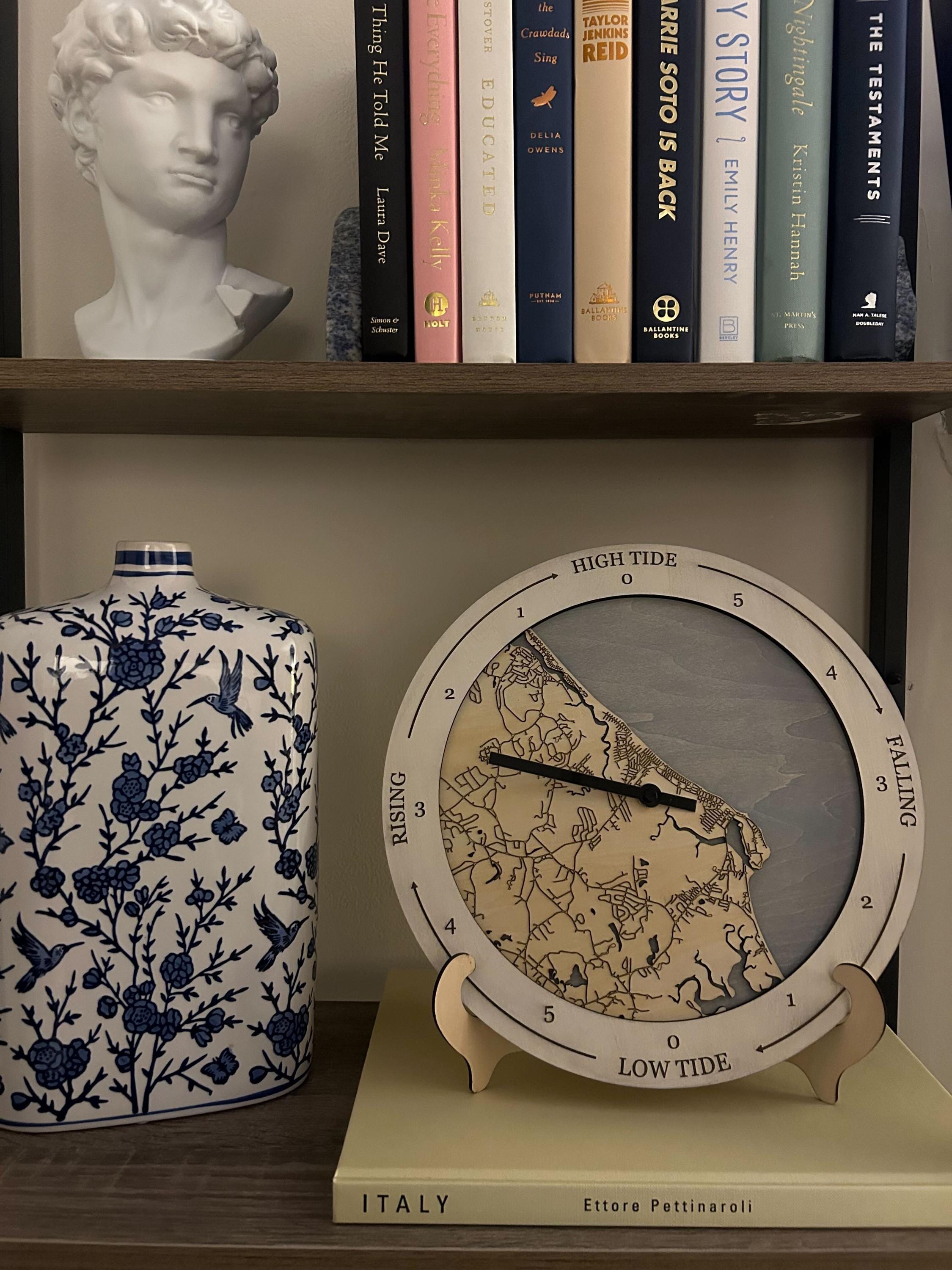 Custom Tide Clock, Stained, Desktop or Wall Mount, Coastal Decor, New ...