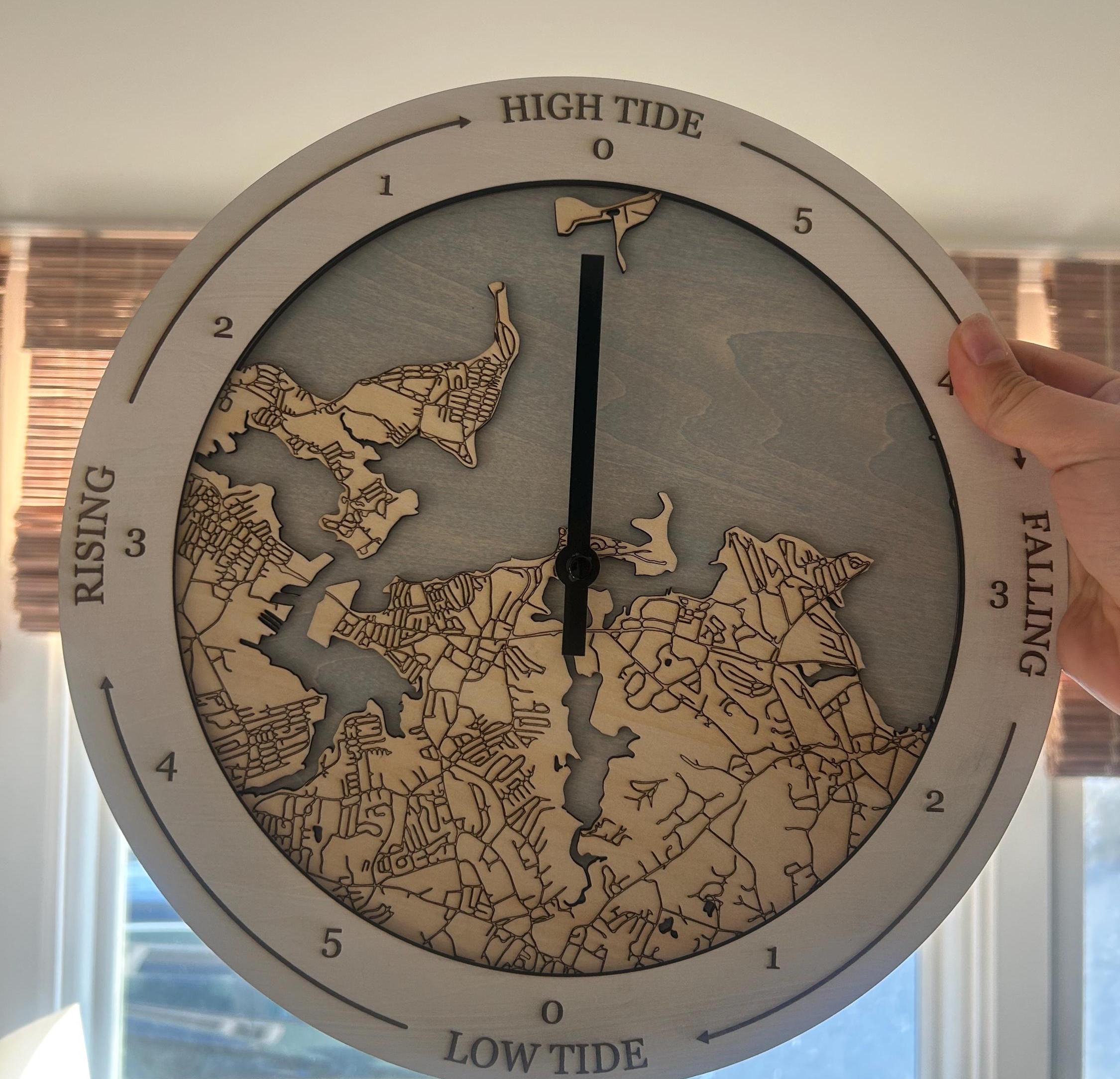 Custom Tide Clock, Stained, Desktop or Wall Mount, Coastal Decor, New ...