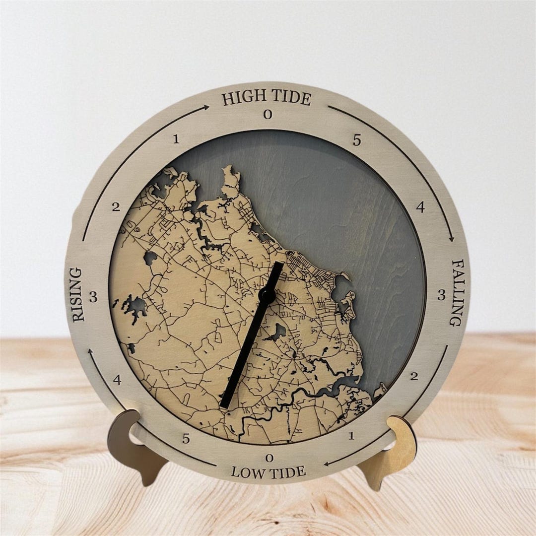 Scituate MA Tide Clock, Coastal Decor, Desktop or Wall Mount - Etsy