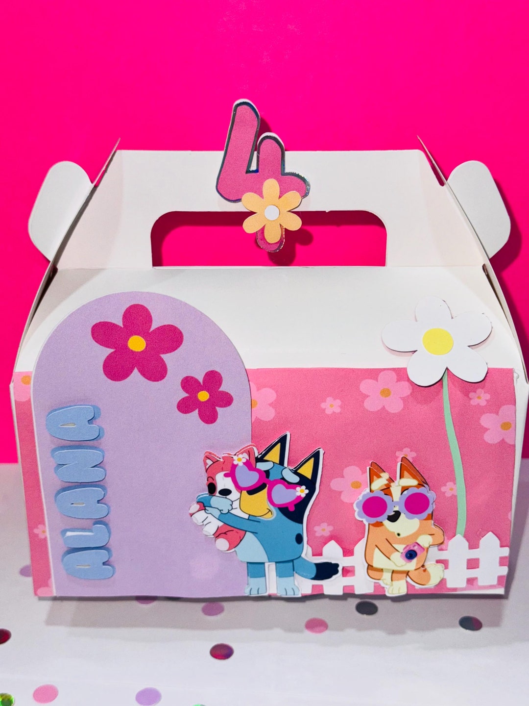 Bluey Favor Boxes, Girl Bluey Candy Boxe, Bluey Pink Gable Boxes, Bluey ...
