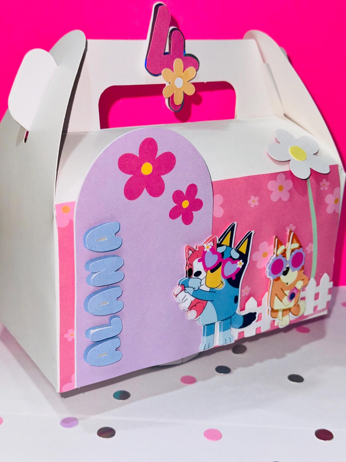 Bluey Favor Boxes, Girl Bluey Candy Boxe, Bluey Pink Gable Boxes, Bluey ...