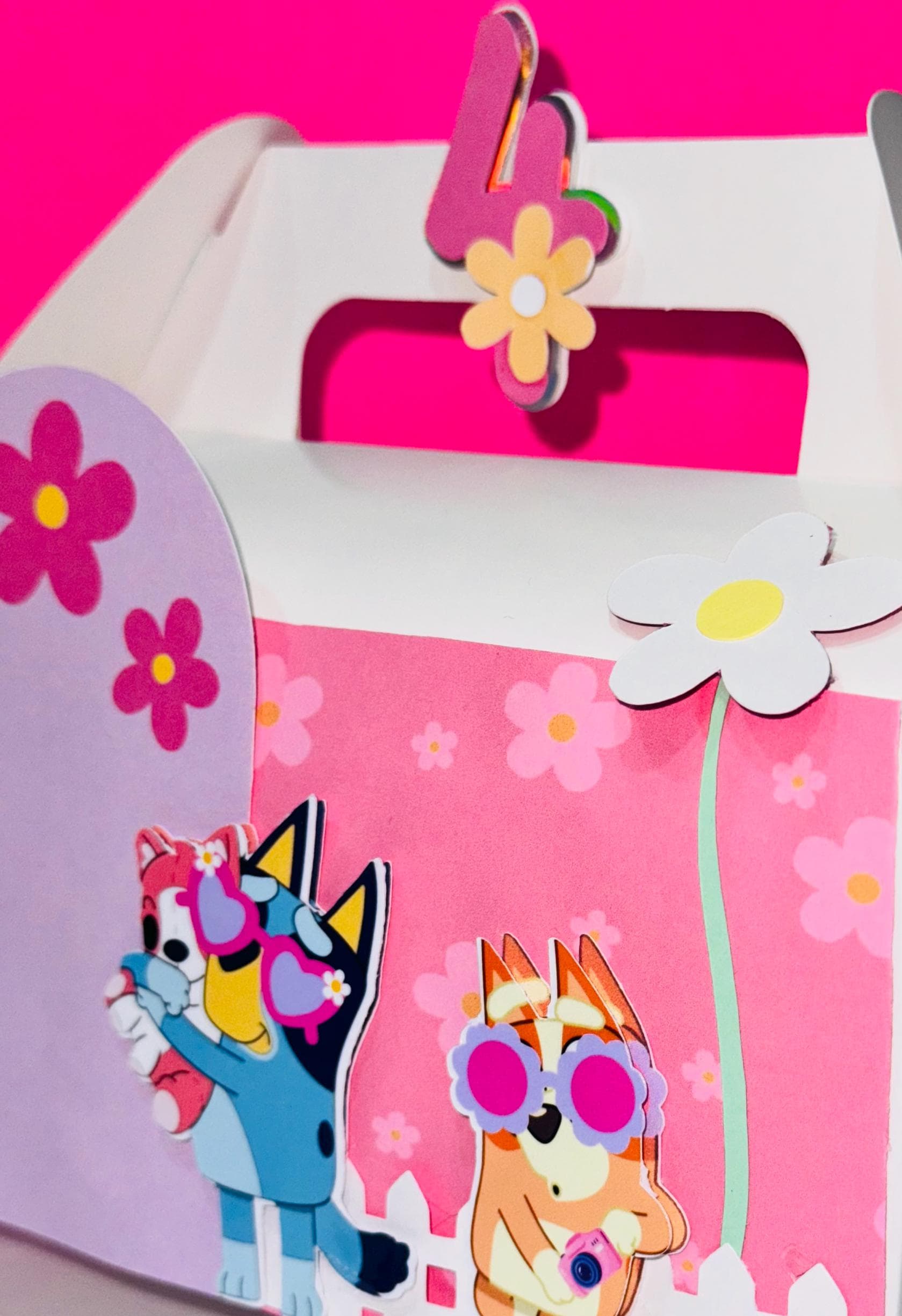 Bluey Favor Boxes, Girl Bluey Candy Boxe, Bluey Pink Gable Boxes, Bluey ...