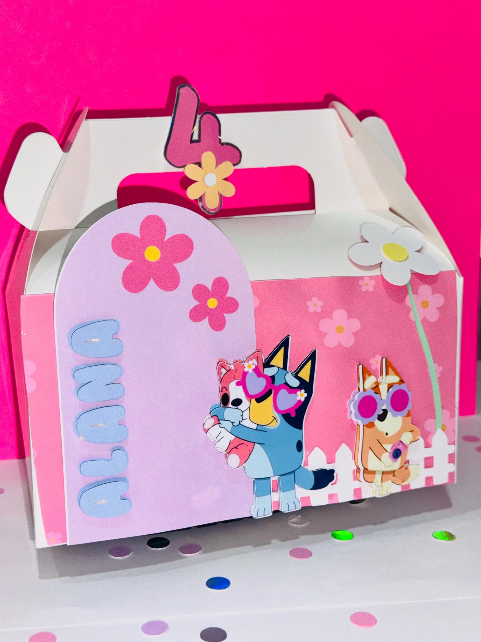 Bluey Favor Boxes, Girl Bluey Candy Boxe, Bluey Pink Gable Boxes, Bluey ...