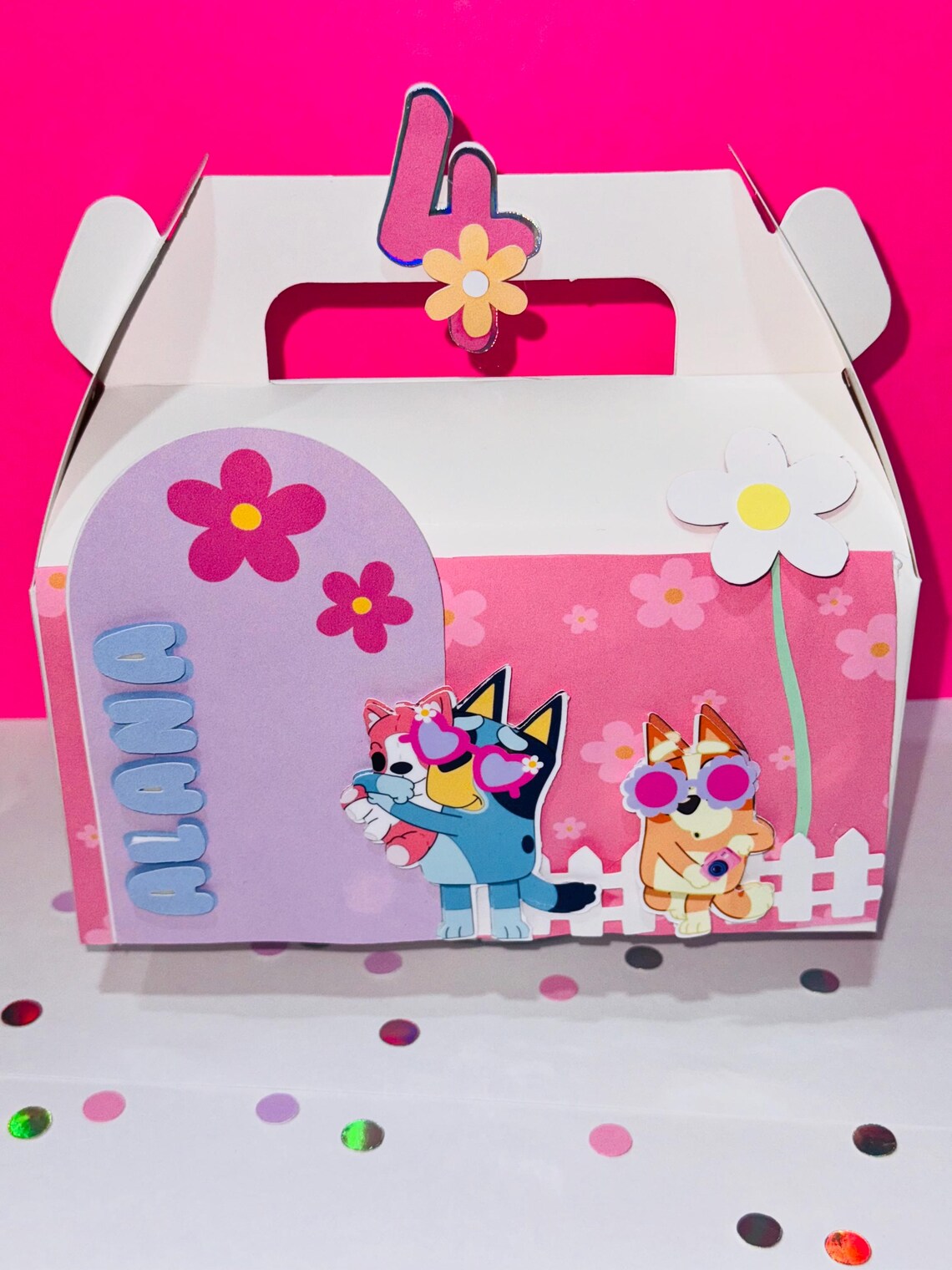 Bluey Favor Boxes, Girl Bluey Candy Boxe, Bluey Pink Gable Boxes, Bluey ...
