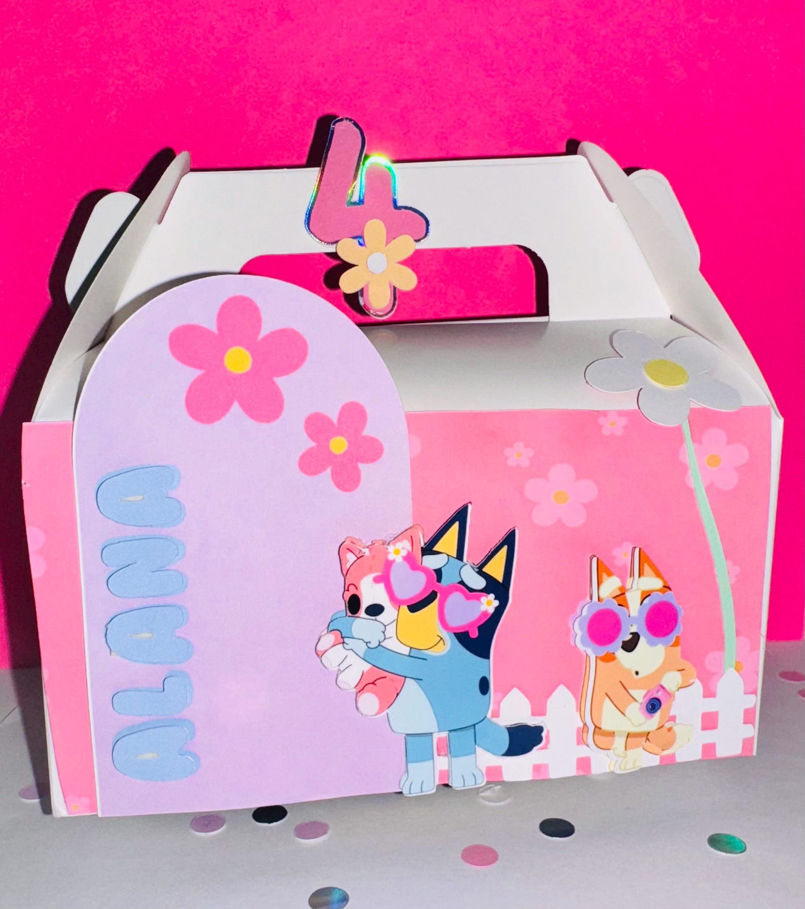 Bluey Favor Boxes, Girl Bluey Candy Boxe, Bluey Pink Gable Boxes, Bluey ...