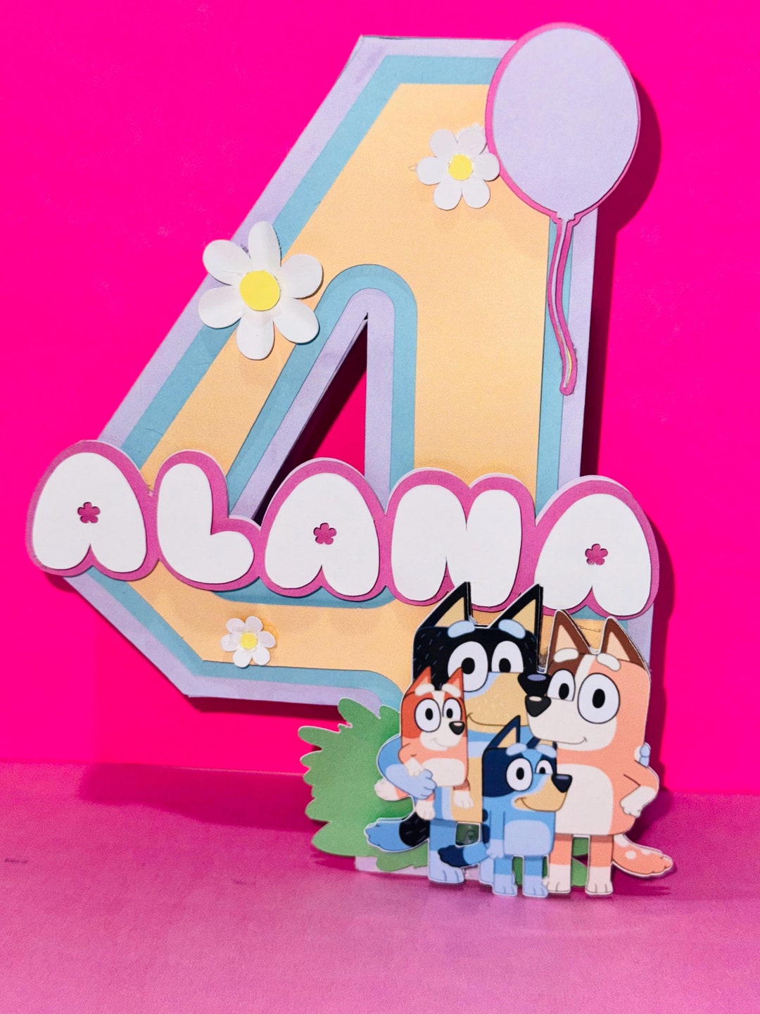 Bluey 3d Number Cardstock Paper Number Custom Number Bluey Number ...
