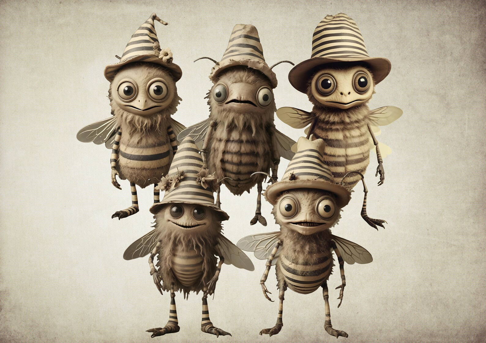 Creepy Halloween Bee Doll Clipart: Vintage Junk Journal Kit (digital ...
