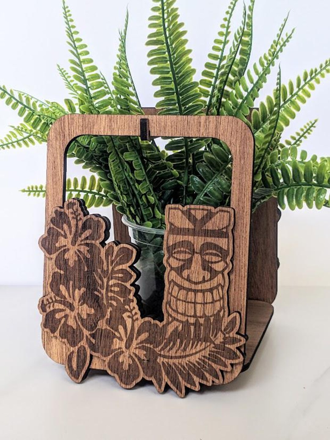 Wooden Tiki Planter, Hanging Planter, Aloha Vibes, Tiki Bar, Tropical ...