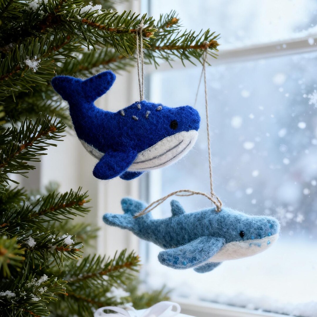 Handmade Wool Felt Ocean Friends Set. Needle-felted Hanging Marine ...