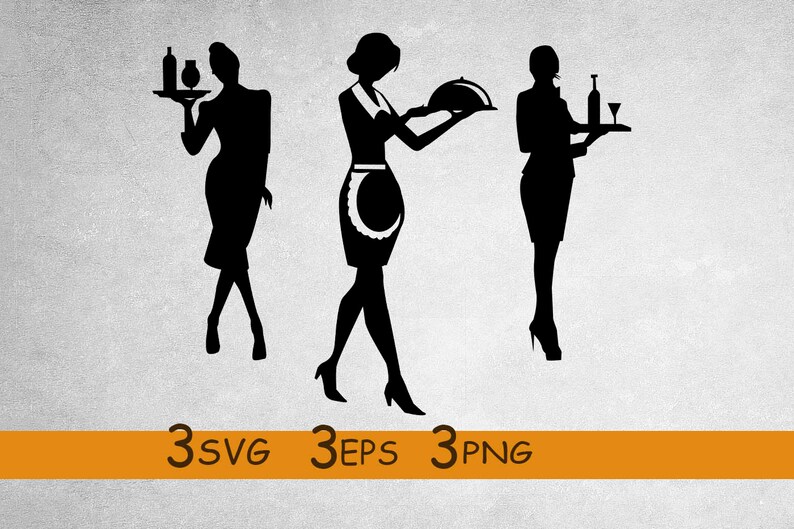 Waitress Svg, Waitress, , Girl Svg, File vector , Silhouette,vinyl ...