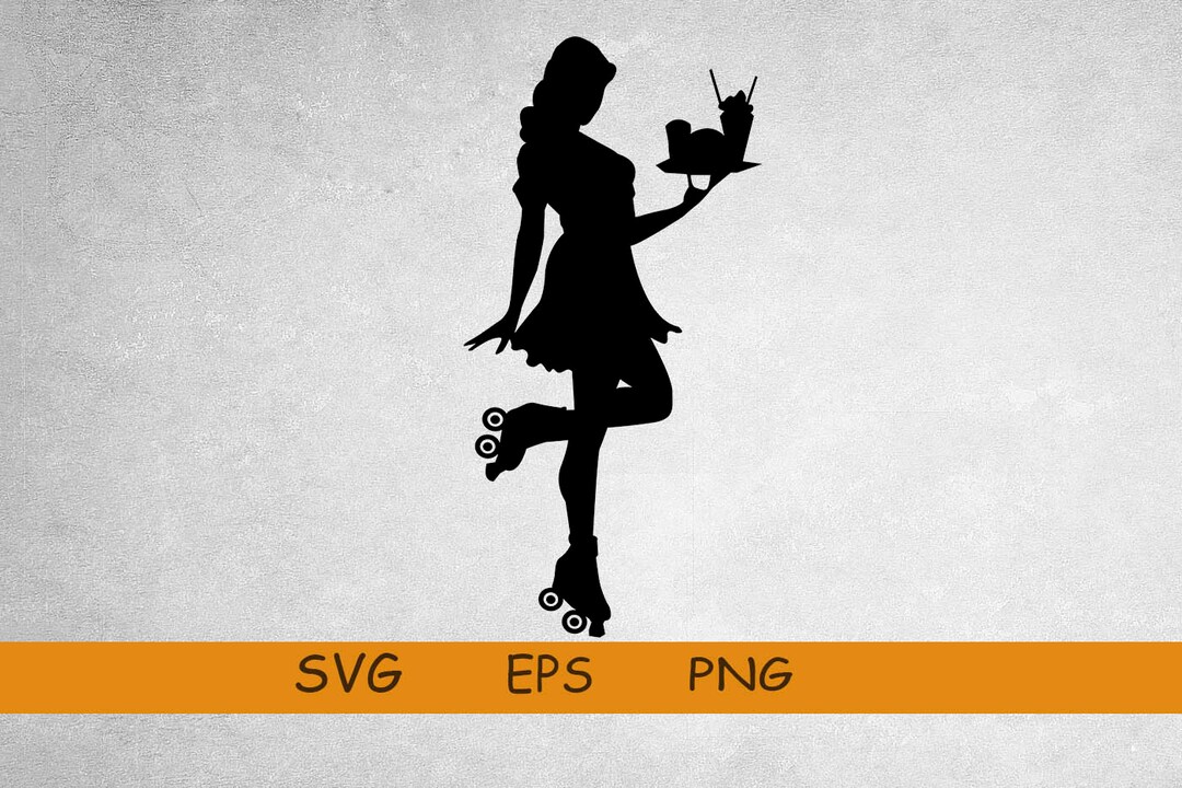 Waitress Svg, Waitress and Roller, Roller Svg, Girl Roller Svg, 50s ...