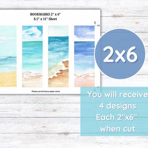 Printable Beach Theme Bookmarks for Readers: Set of 4 (PNG, PDF ...