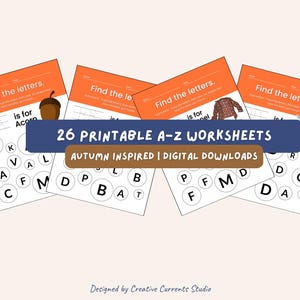 Printable Find the Letters Alphabet Practice Sheets, Fall/autumn ...