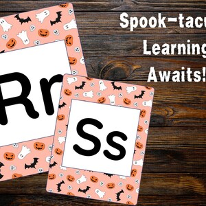 Printable Halloween Theme Alphabet Flash Cards With Bats, Ghosts, and ...