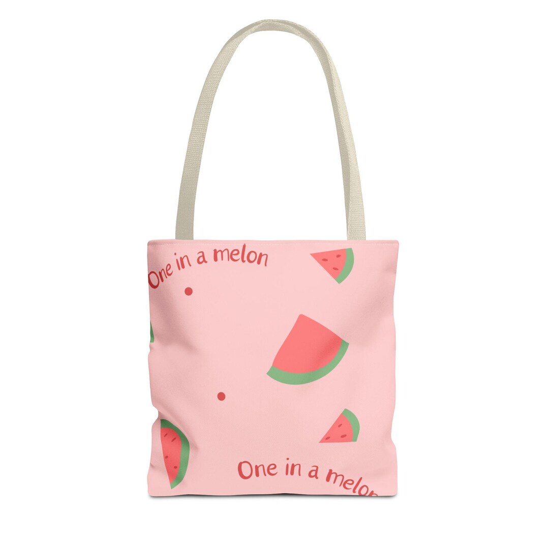 Watermelon Tote Bag - One in A Melon Design, Fun Reusable Shopping Bag ...