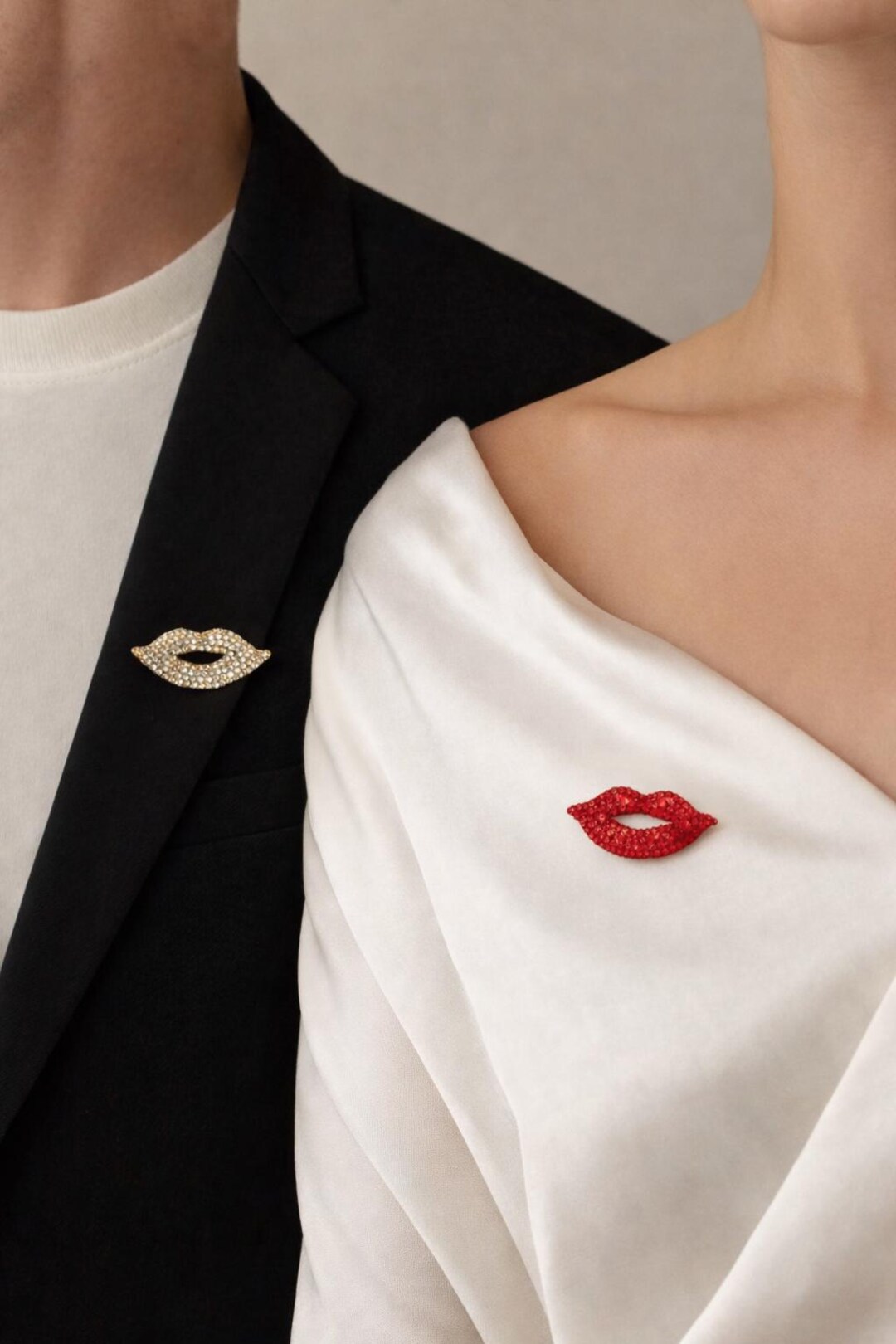 Couple Lips Brooch Set Valentine’s Day Gift for Couples, 2 Piece ...
