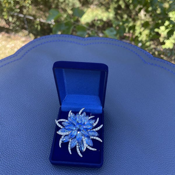 Blue Rhinestone Pin - Etsy