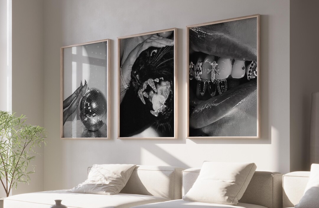 Fashion Print Set of 3 Luxury Prints Teen Girls Bedroom Decor Vintage ...