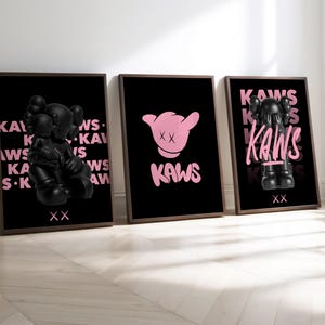 Pink KAWS Poster Set - HYPEBEAST Wall Art Kaws Art Prints Contemporary ...